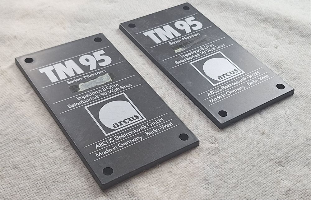 Tabliczka znamionowa arcus TM 95 kolumny głośnikowe Warszawa Targówek ...