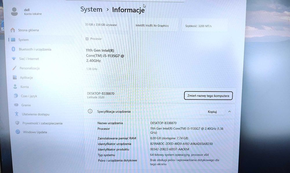 Laptop Dell Latitude 3520 Lublin Lublin • OLX.pl