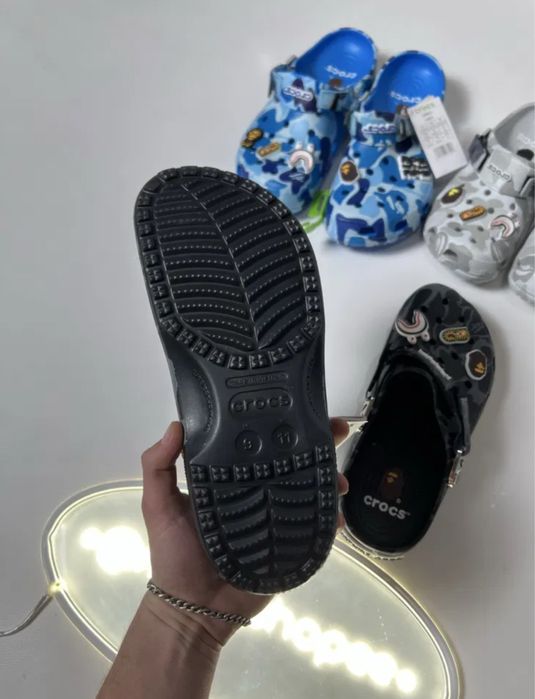‼️БЕЗ ПЕРЕДОПЛАТ‼️ Тапки Crocs x Bape / Тапочки/ Шльопанці/Бейп/Крокси ...