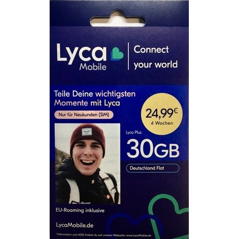 Lycamobile De +49 Niemcy Starter Karta 30GB Lyca Plus 15GB UE Roaming ...