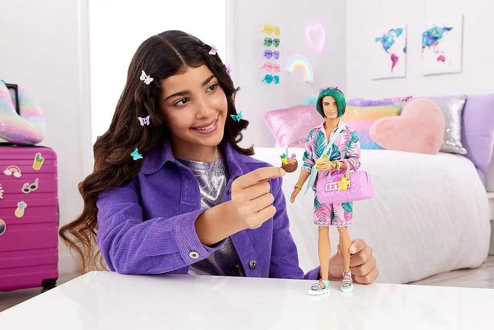 Кукла Барби Кен Экстра Отдых на пляже Barbie Extra Fly Ken Travel Doll ...