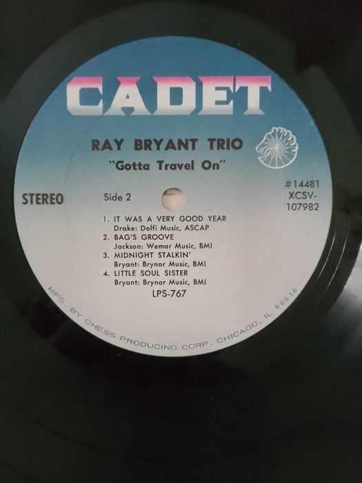 Ray Bryant Trio ‎– Gotta Travel On (1966, Cadet ‎– LPS-767, Pitma, US ...