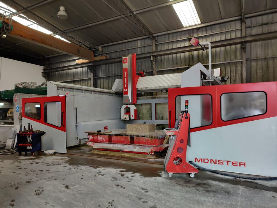 D2 Technology Monster 5 CNC 5 Eixos + Torno Granito Mármore Esposende ...