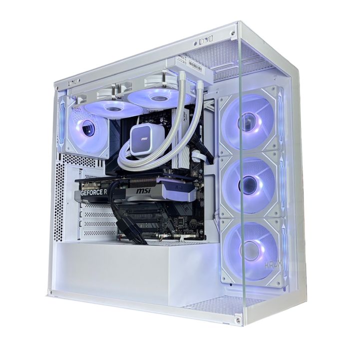 BIAŁY Komputer RTX 5060 Ti / R5 7600X / 32GB DDR5 do gier GAMINGOWY ...