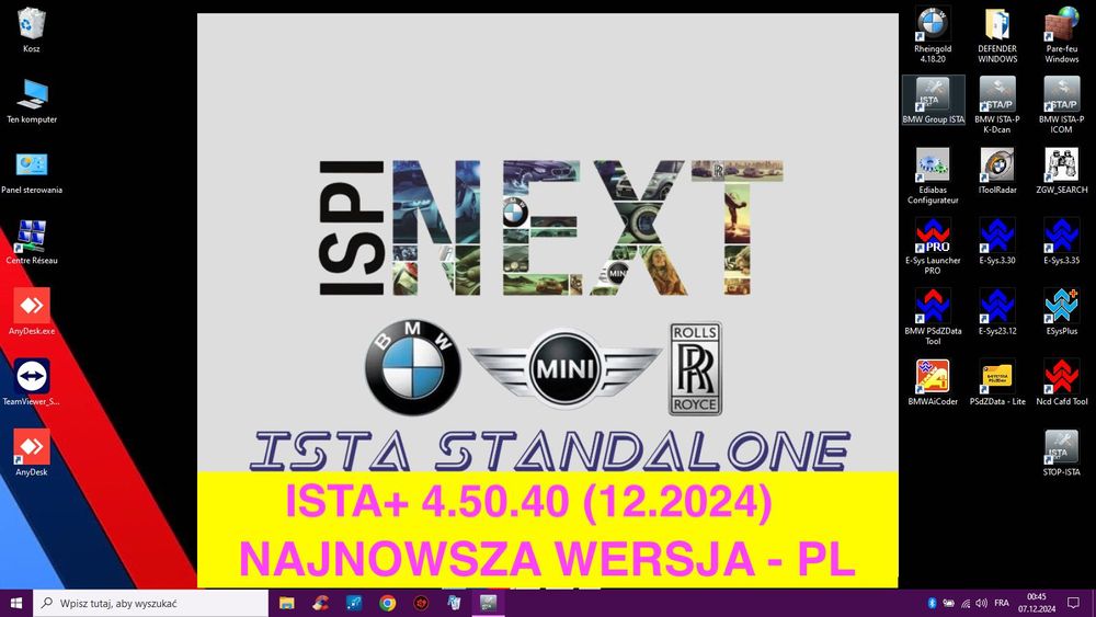 BMW ISTA+ 4.50.40 (PL,RU,EN,DE ) ( KDcan, Enet, Icom, E-sys) Kraków Krowodrza • OLX.pl