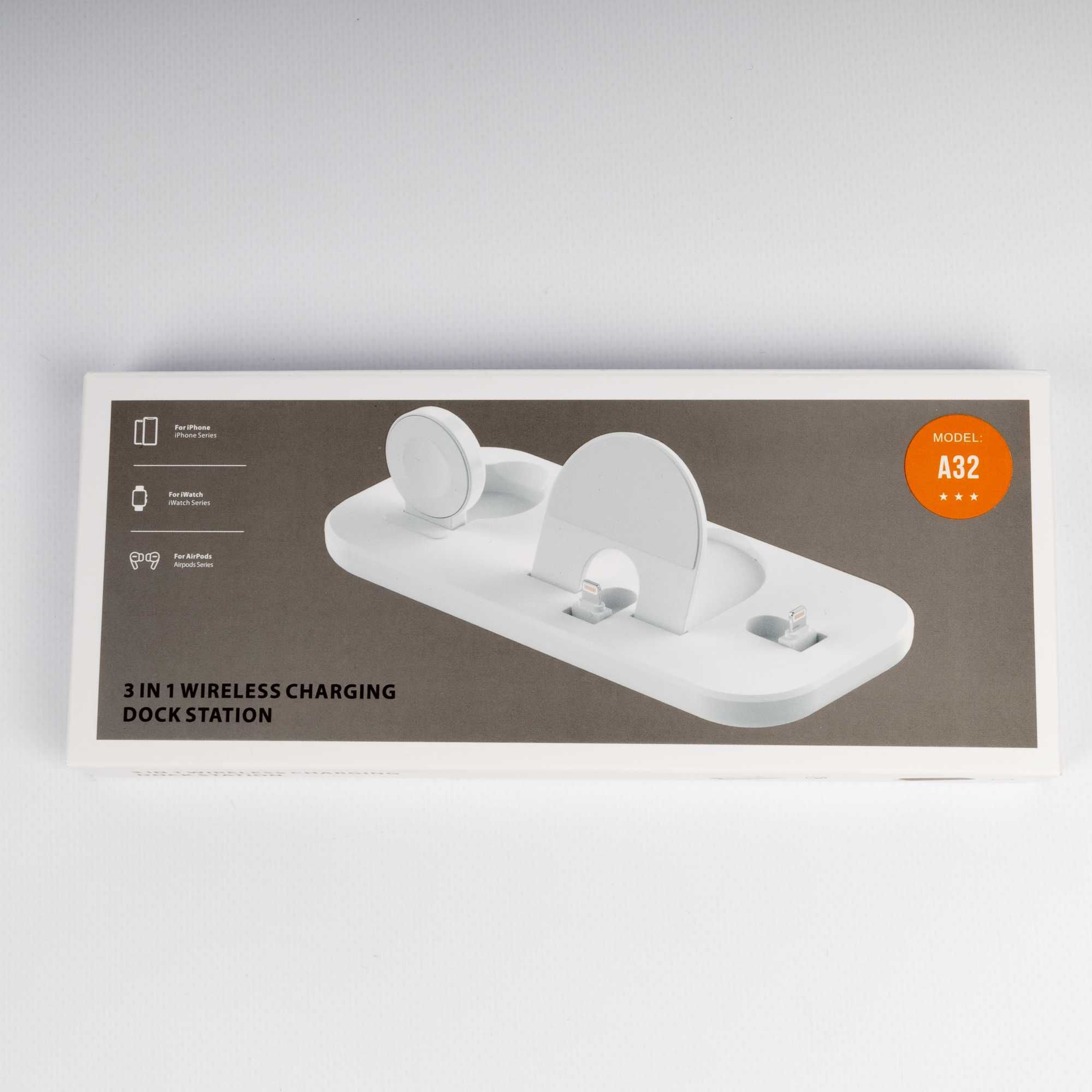 Зарядная станция APPLE 3 в 1 "Wireless Station А32" черная / белая: 810 ...