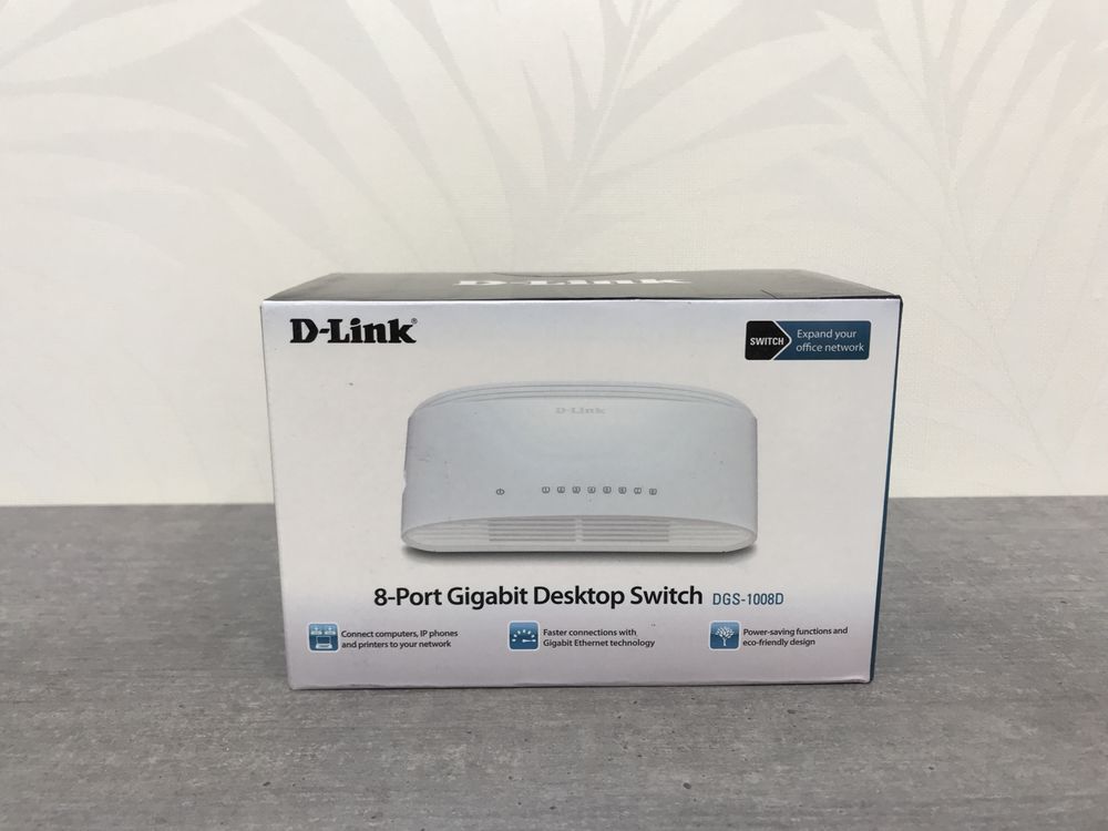 1Гб D-link коммутатор гигабитный свич свитч на 8 портов для интернета ...