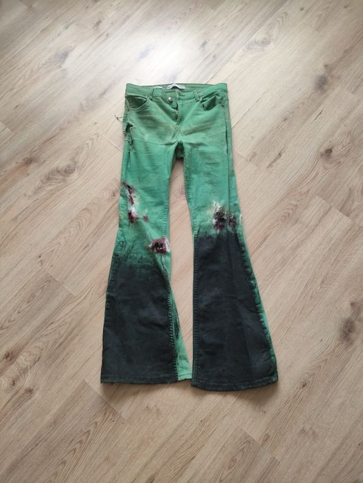 Bershka flared custom green jeans: 1 200 грн. - Широкі джинси Біла ...