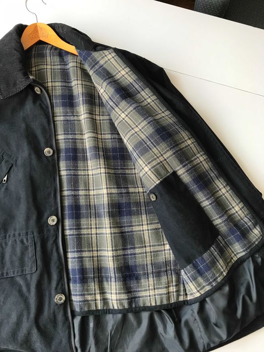 Vintage Maria Bland zamszowa sztruksowa kurtka przejściowa granatowa ...