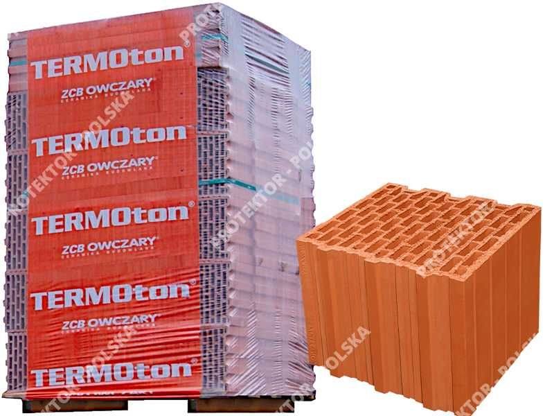 Cegła ceramiczna TERMOTON 30cm pustak max kratówka dziurawka budowa ...