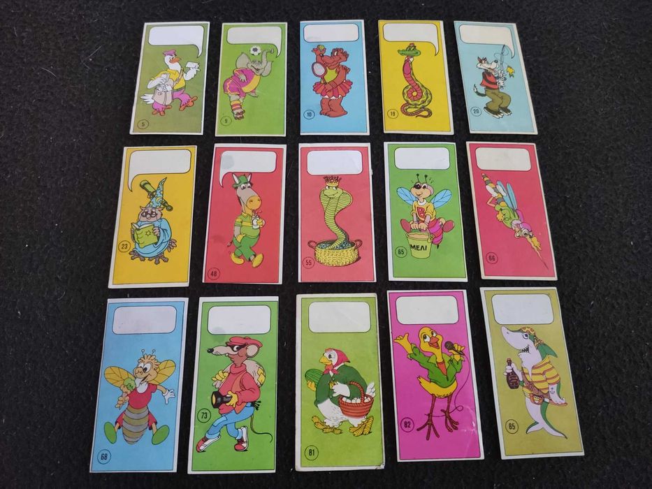 Obrazki/Naklejki z batonika Kuku Ruku, Koukou Roukou 15szt. Lata 90 ...