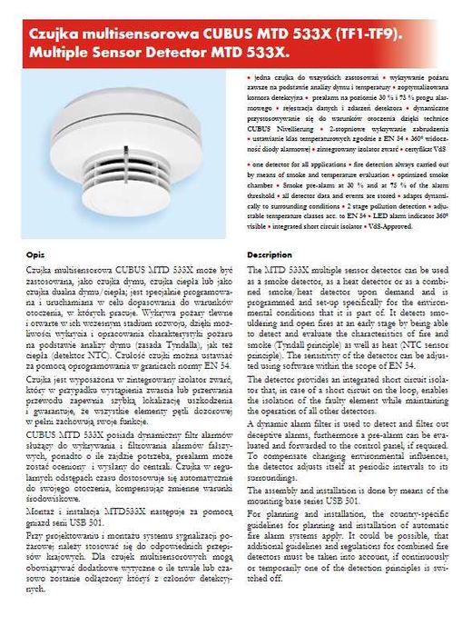 HEKATRON Czujka dymu i ciepał wielosensorowa MTD 533X + Gniazdo Gostyń • OLX.pl