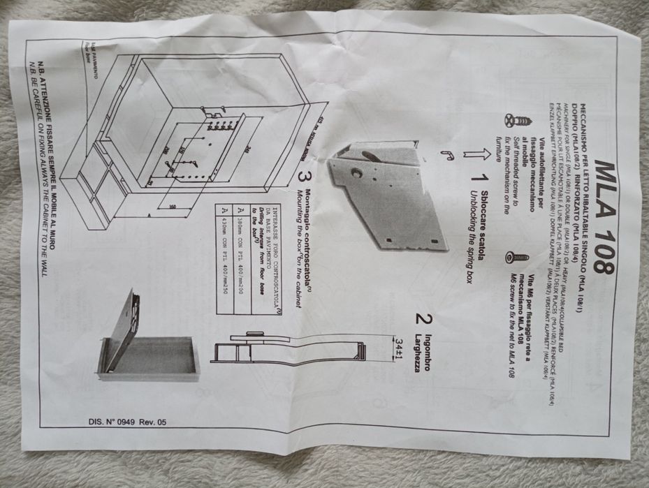 Podnośnik do łóżka pionowego/poziomego abro MLA 108 Dąbrowa Górnicza ...