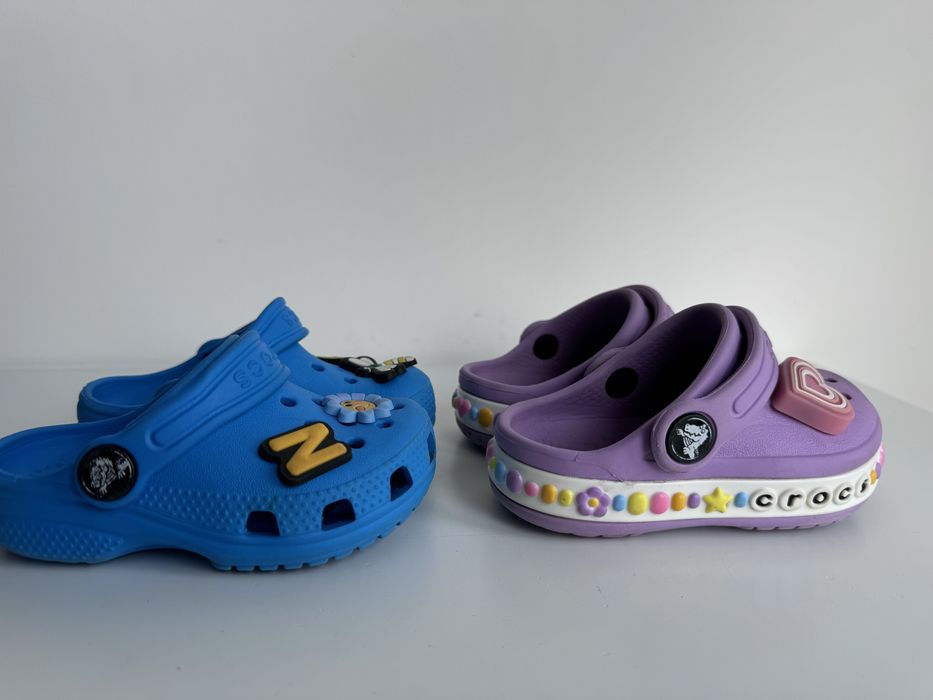 Шльопанці дитячі Crocs Bayaband Charm Band Clog Toddler orchid: 300 грн ...