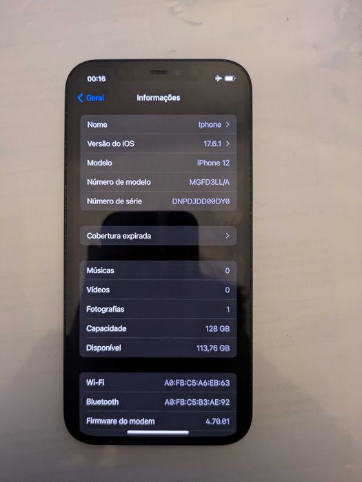 IPhone 12 128GB - Preto - Bateria 92% - Desbloqueado Venteira • OLX.pt